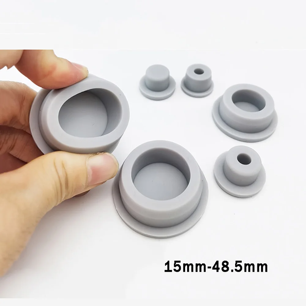 Bore 15mm 48.5mm GREY Silicone Rubber Hole Plugs Blanking End Cap Pipe ...