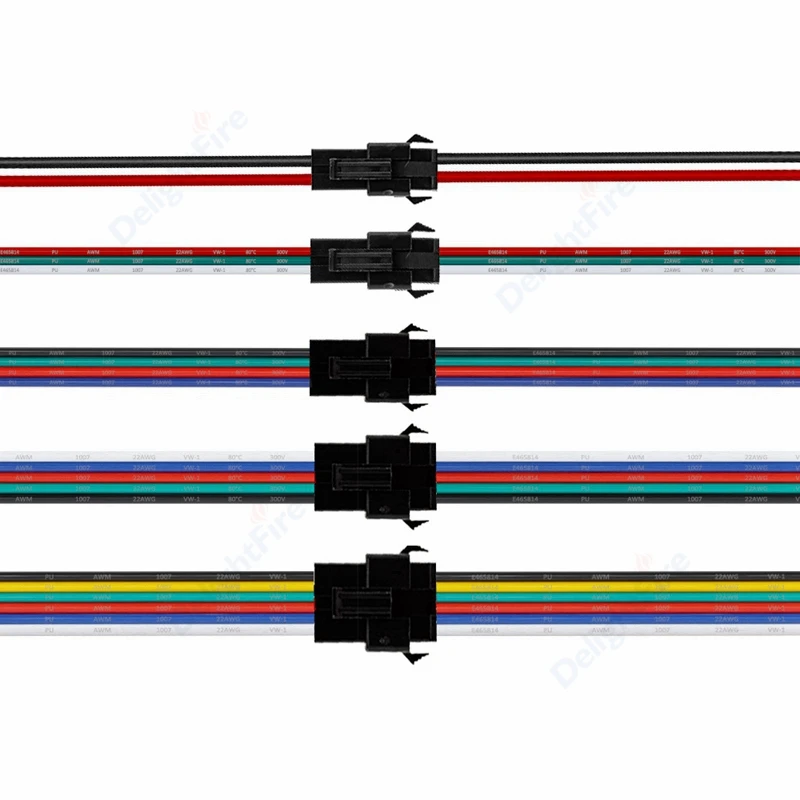 Led Strip 2pin Sm Jst Led Connector Cable 22/20awg 3/4/5/6 Pin Wire ...