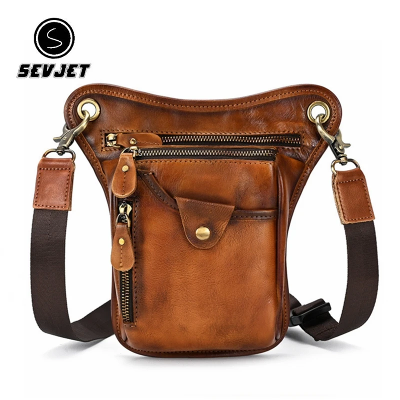 Genuine-Leather-Men-Small-Shoulder-Crossbody-Bags-Outdoor-Waist-Pack ...