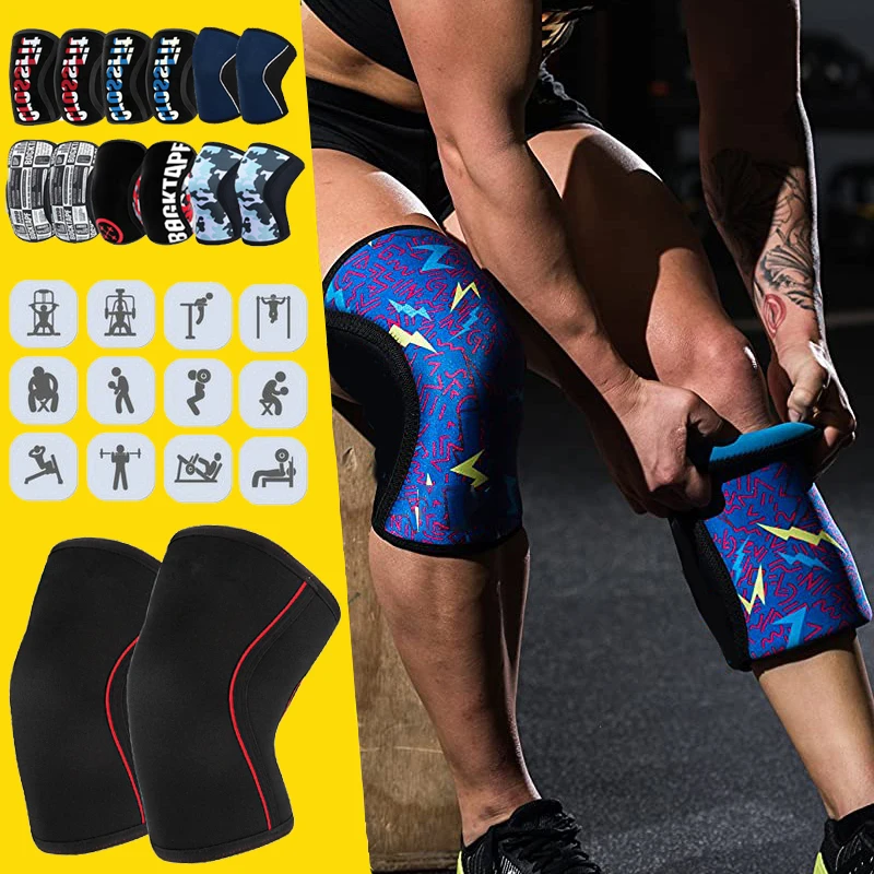Women-Men-Teens-7mm-Neoprene-Sport-Knee-Pads-Compression-Weightlifting ...
