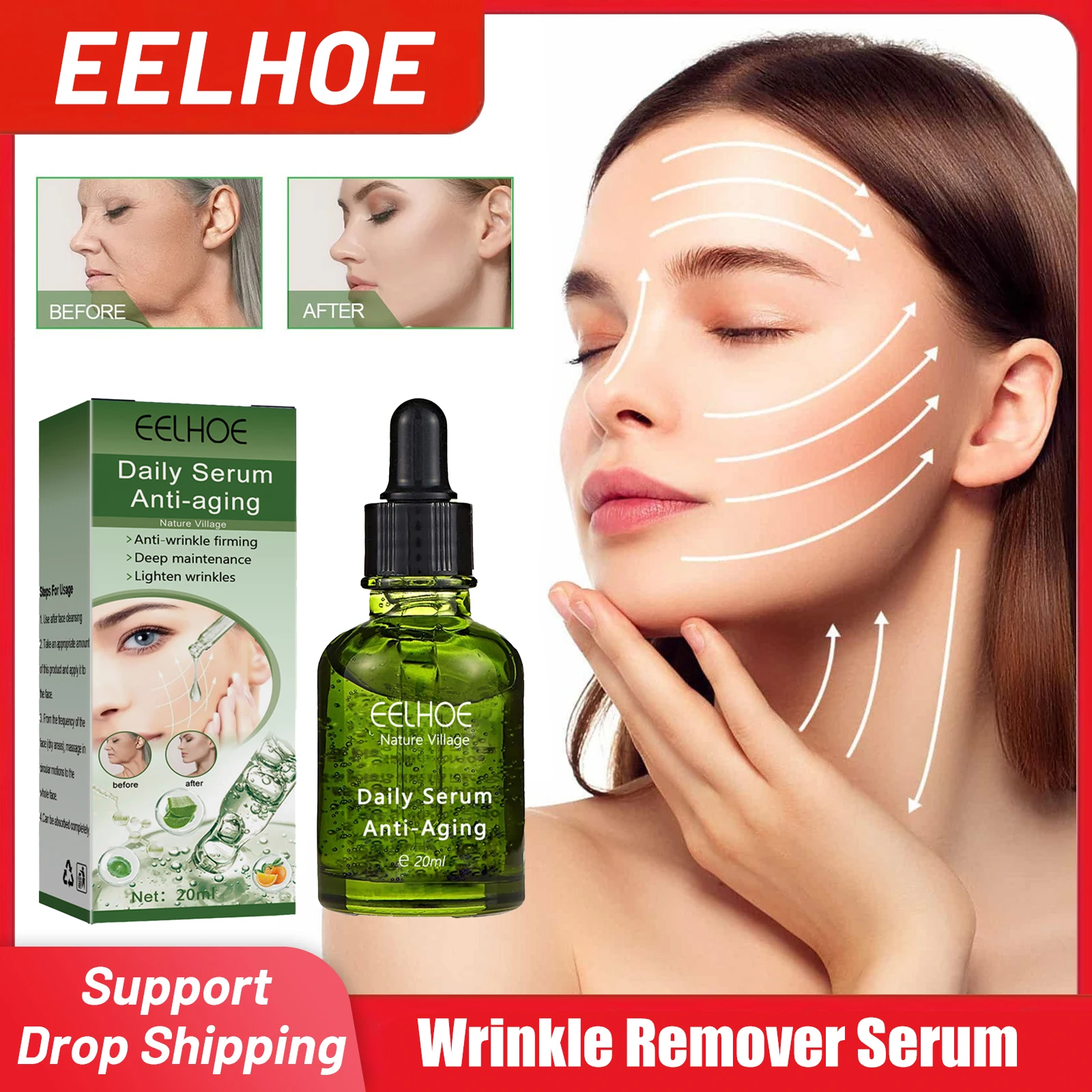 Anti Rugas Face Soro Hidratante Profunda Encolher Poros Aperta ...