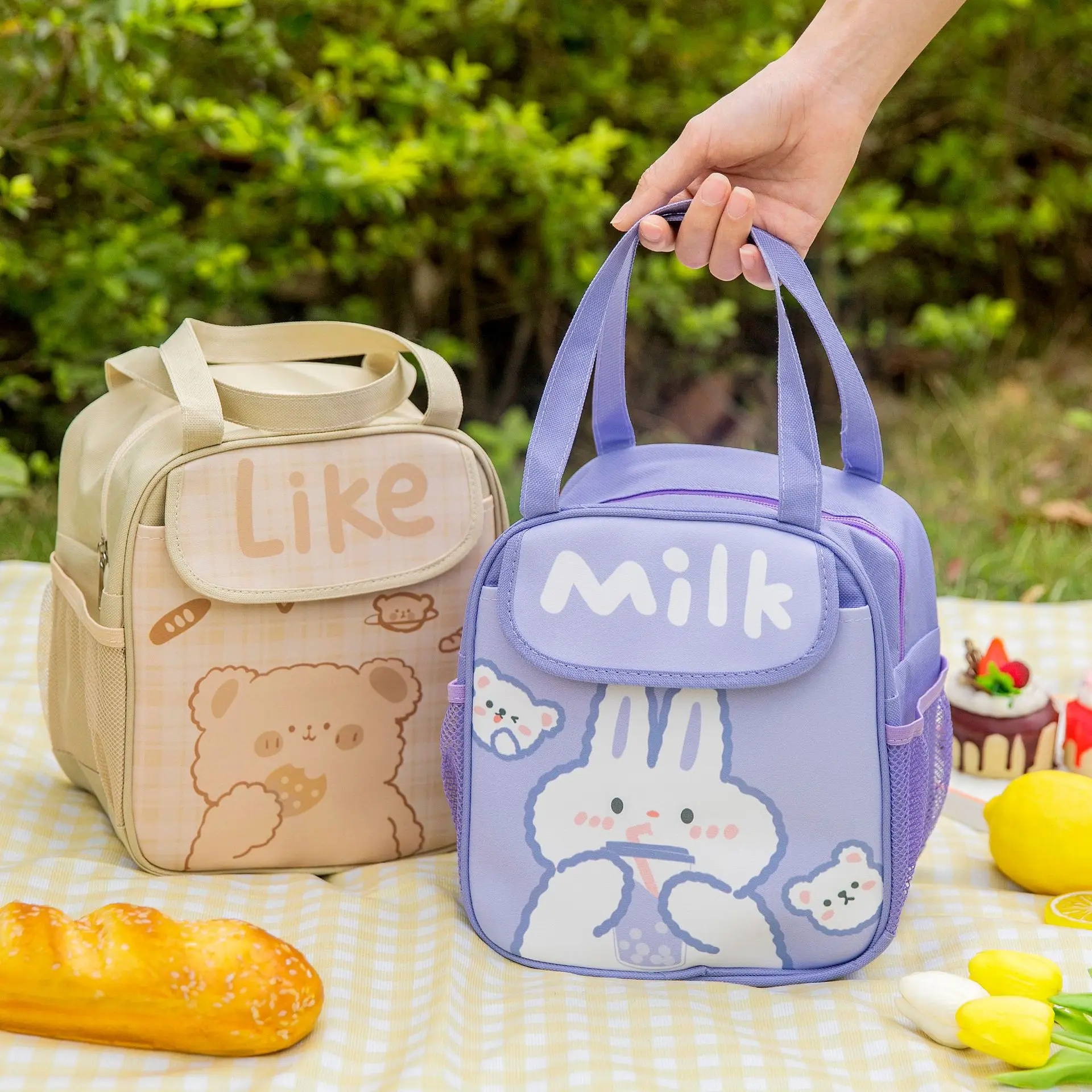 Cute-Insulated-Lunch-Bag-for-Kids-with-Water-Bottle-Pocket-School ...