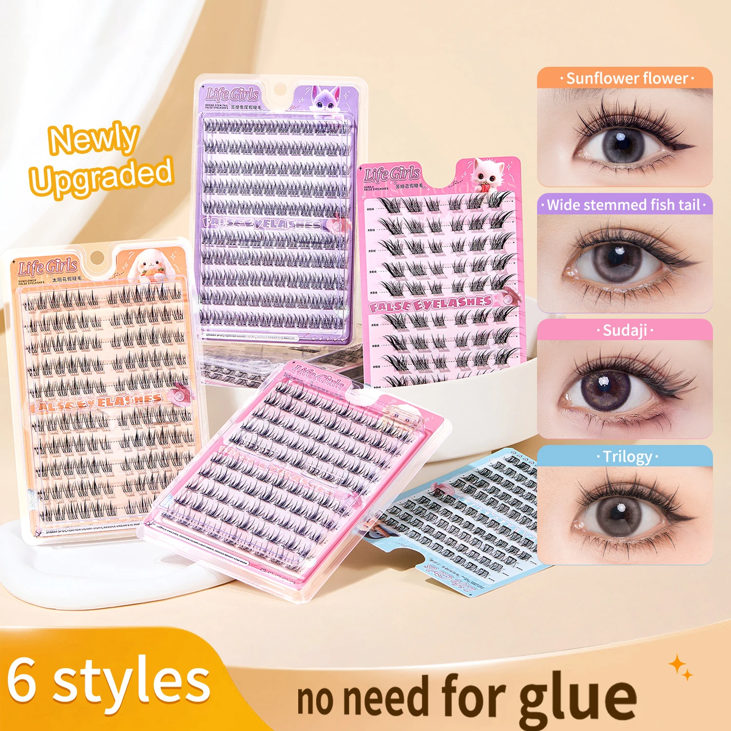 New Self-Adhesive Eyelashes No Glue Fake Lashes Extensions Reusable ...