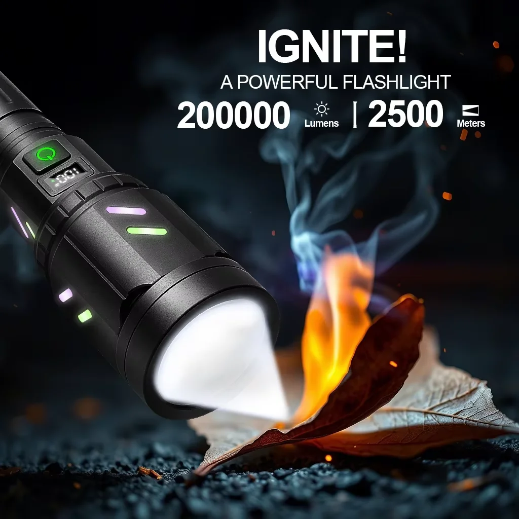 Ultra Powerful Windproof Fire Starting Flashlight Rechargeable High ...