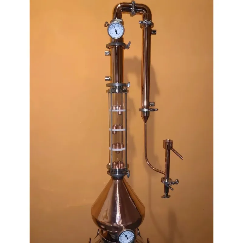 3" Glass&Copper Flute Moonshine Still Distillation Column with Copper ...