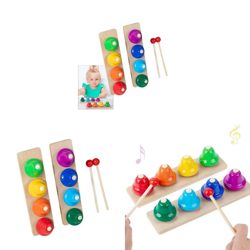 8 Note Handbells Colorful Hand Percussion Bells Orff Musical Instrument ...