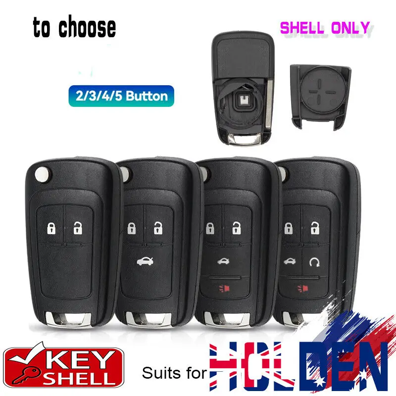 KEYECU 2B/3B/4B/5B Replacement Flip Remote Key Shell Case for Holden ...