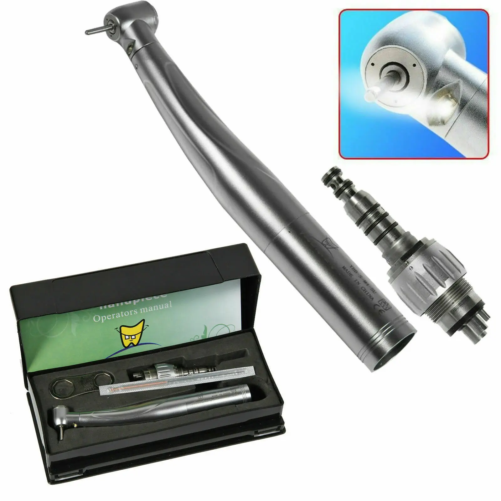 Dental-E-generator-LED-High-Speed-Handpiece-Internal-Triple-Spray-Push ...