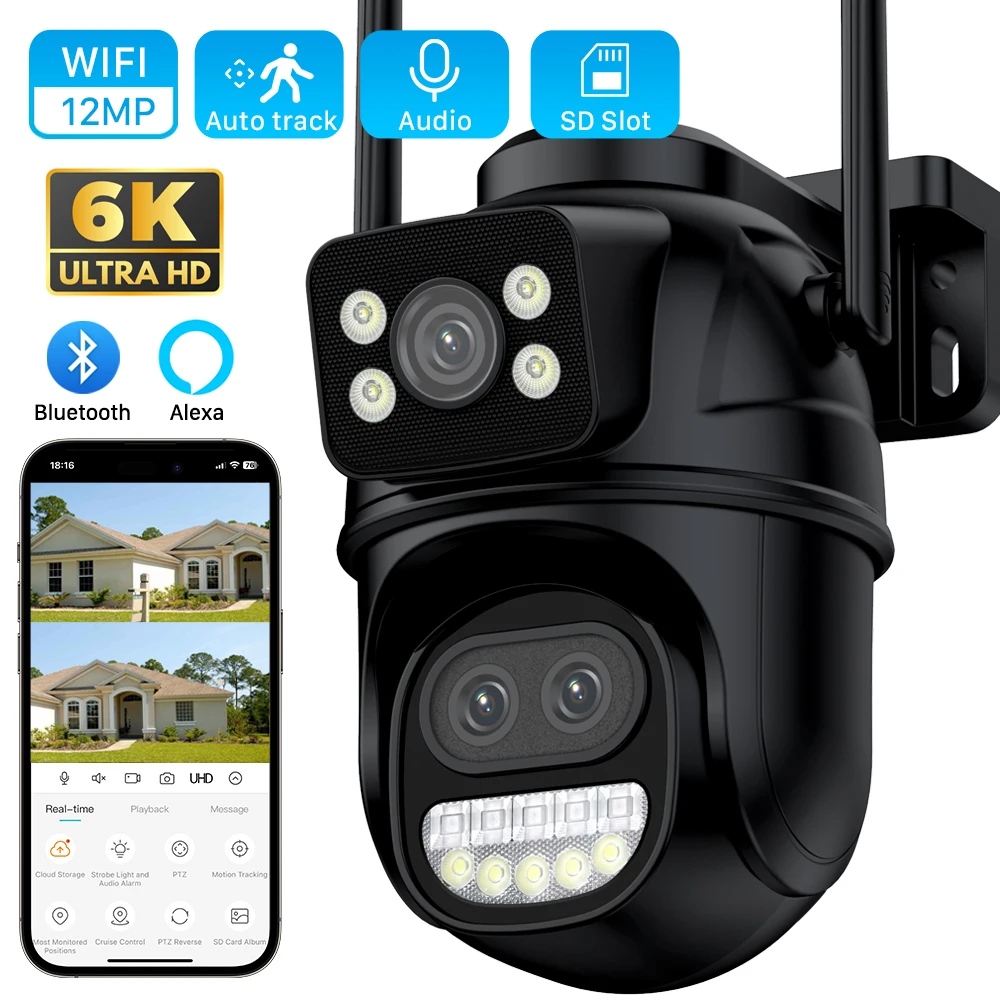 6K-12MP-Outdoor-Wifi-Camera-PTZ-8X-Optical-Zoom-Three-Lens-Dual-Screens ...