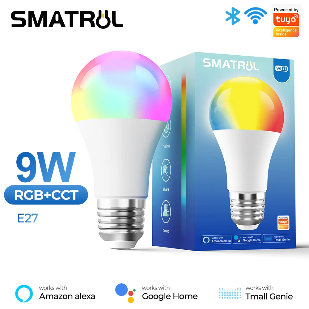 Smart Lamp Alexa 9w | Smatrul Lamp | Light Bulb | Rgb Lamp | Timer - 9w ...