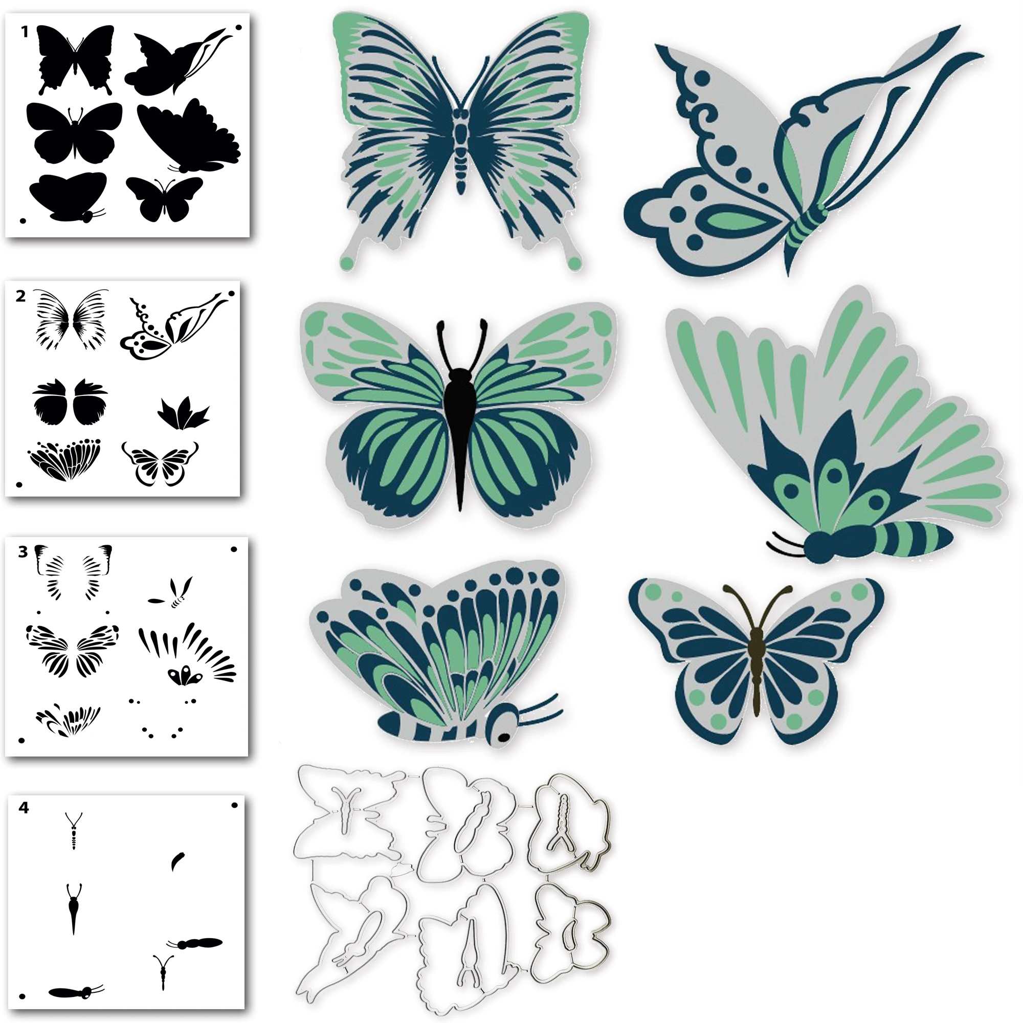 Alinacutle-Layered-Butterfly-Stencils-Metal-Cutting-Die-Cut ...