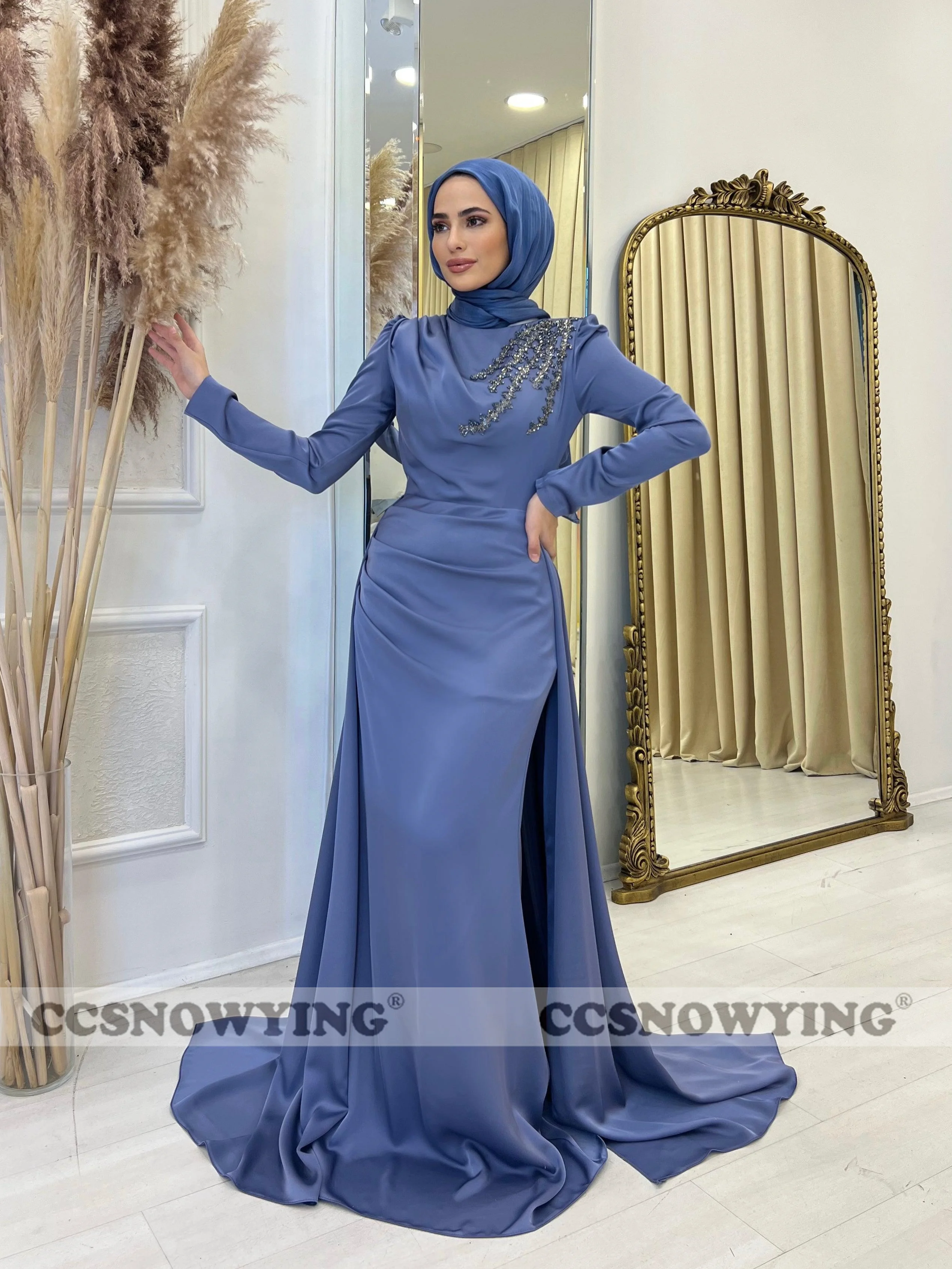 Satin-Appliques-Hijab-Muslim-Evening-Dresses-Long-Sleeve-Islamic-Formal ...
