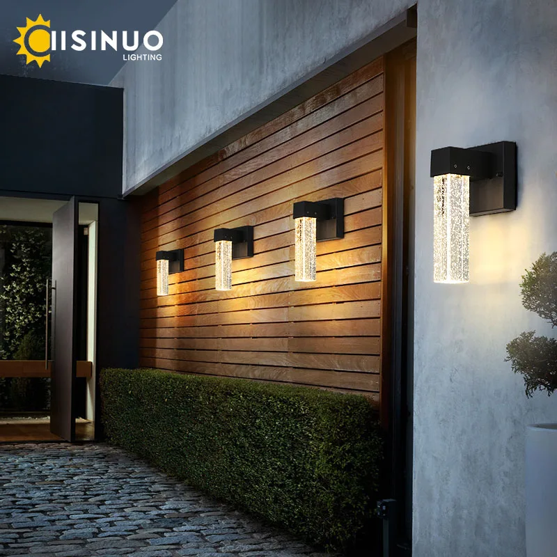 IISINUO LED Aluminum Outdoor Wall Lighting Crystal IP65 Waterproof ...