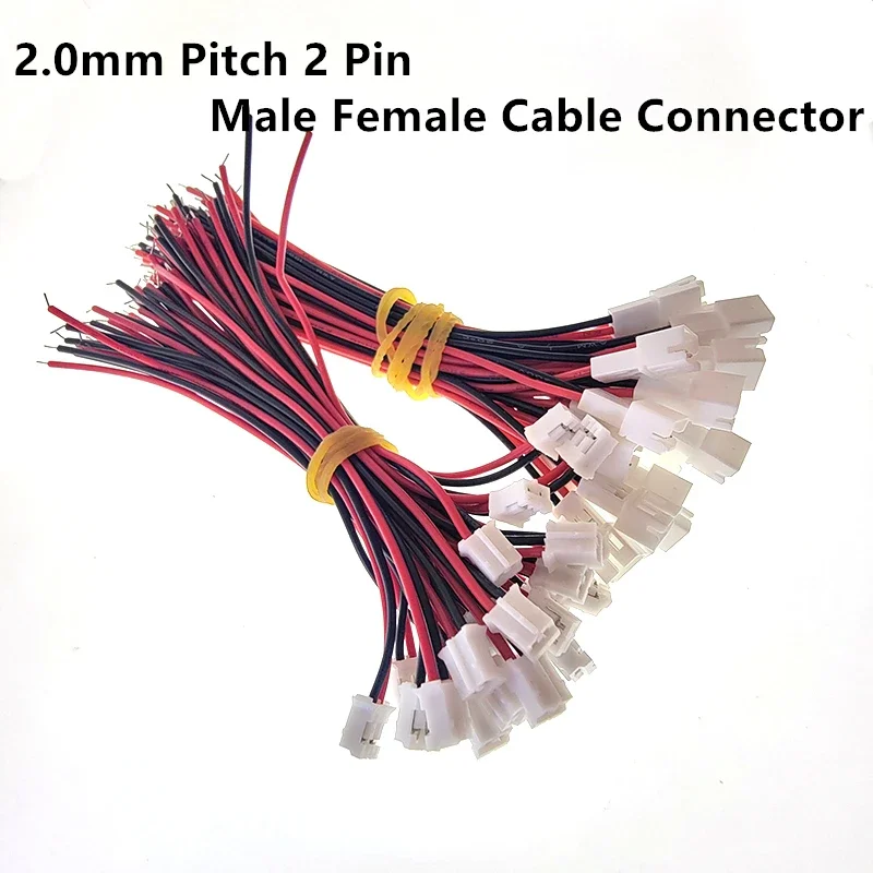 10 pairs 10CM JST PH 2.0 2.0mm Pitch 2 Pin Male Female Cable Connector ...