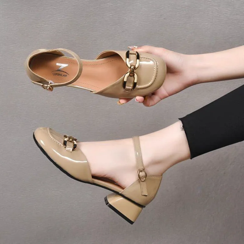 Shoes-for-Women-2023-Round-Toe-Ladies-Summer-Footwear-Normal-Leather ...