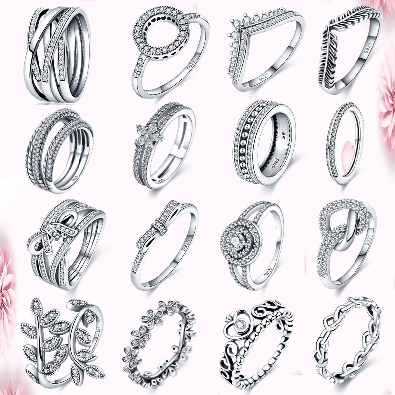 Anillo-de-corona-de-princesa-de-Plata-de-Ley-925-circonita-925-Original ...