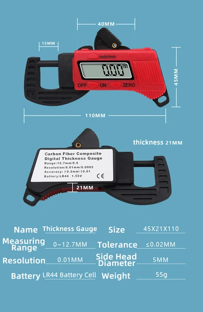 Mini Digital Thickness Gauge 0.01mm Precise Dial Thickness Gauge ...