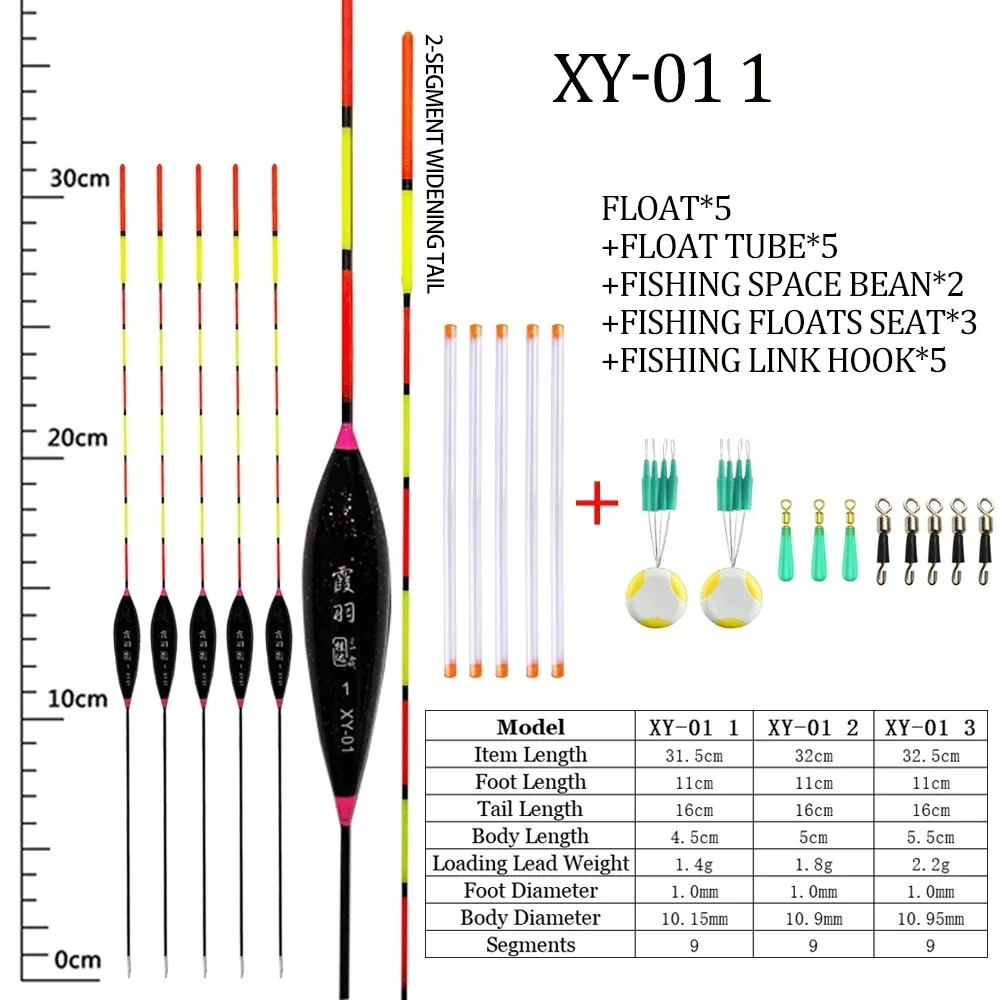 5pcs/lot Shallow Water Fishing Floats Balsa Bobber+5pcs float tubes+2 ...