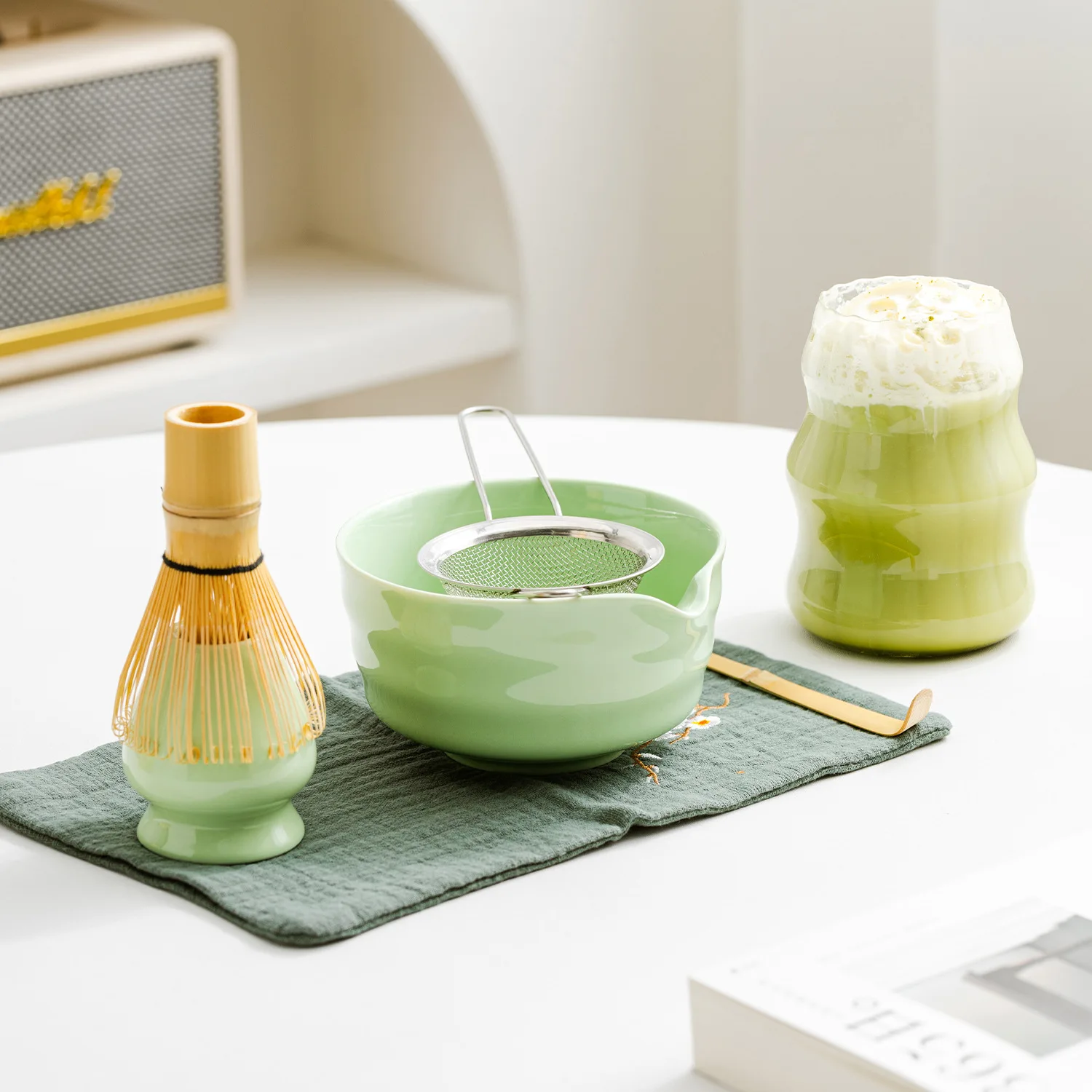 Matcha Tea Set 7Pcs Matcha Whisk Set,Ceramic Includes Whisk Matcha Bowl ...