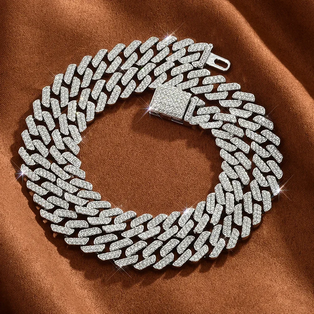 Pulsera-de-cadena-de-tenis-Baguette-de-Hip-Hop-para-hombres-collar-de ...