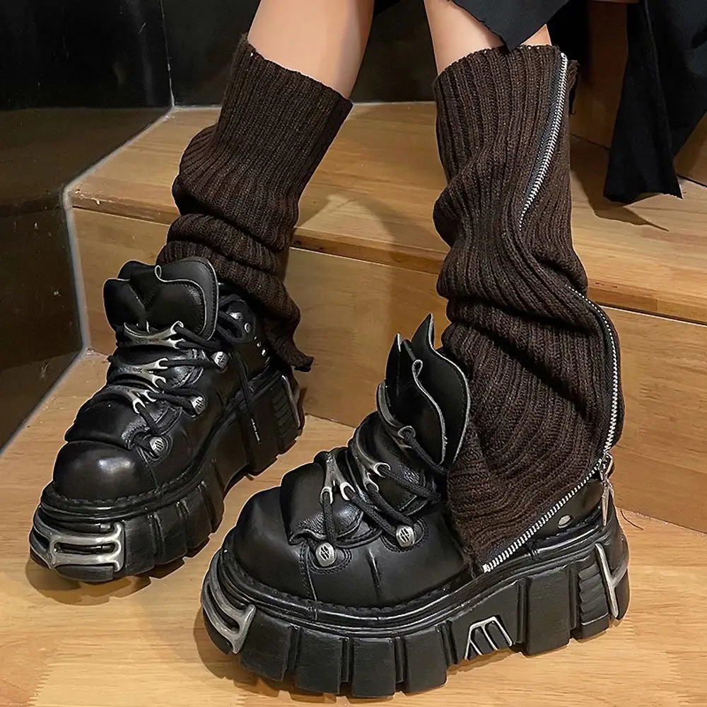 Black-Punk-Gothic-Zipper-Foot-Sock-Women-Y2K-Aesthetic-Harajuku-Vintage ...