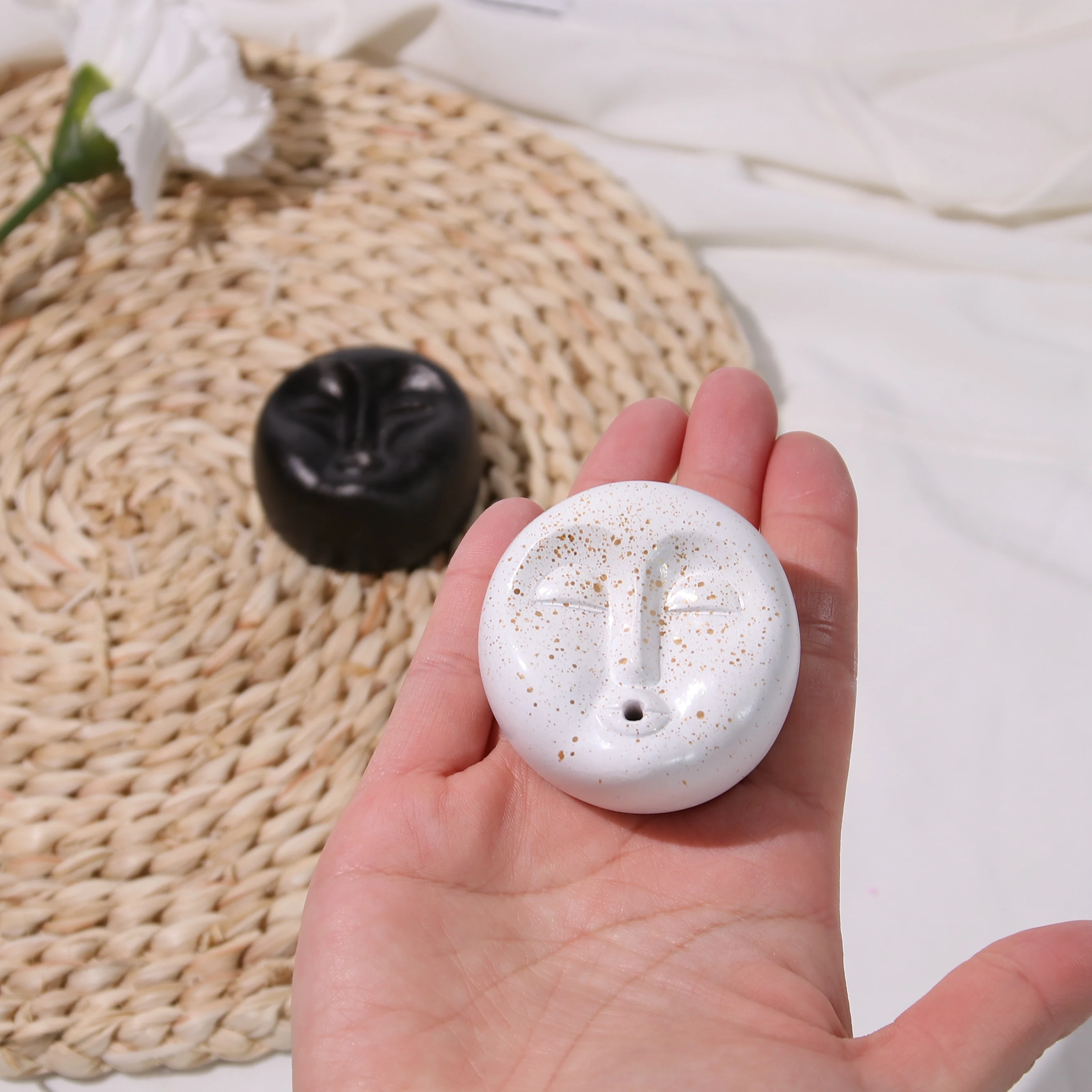 Tabletop-Incense-Holder-Decorative-Plaster-Molds-Face-Shape-Incense ...