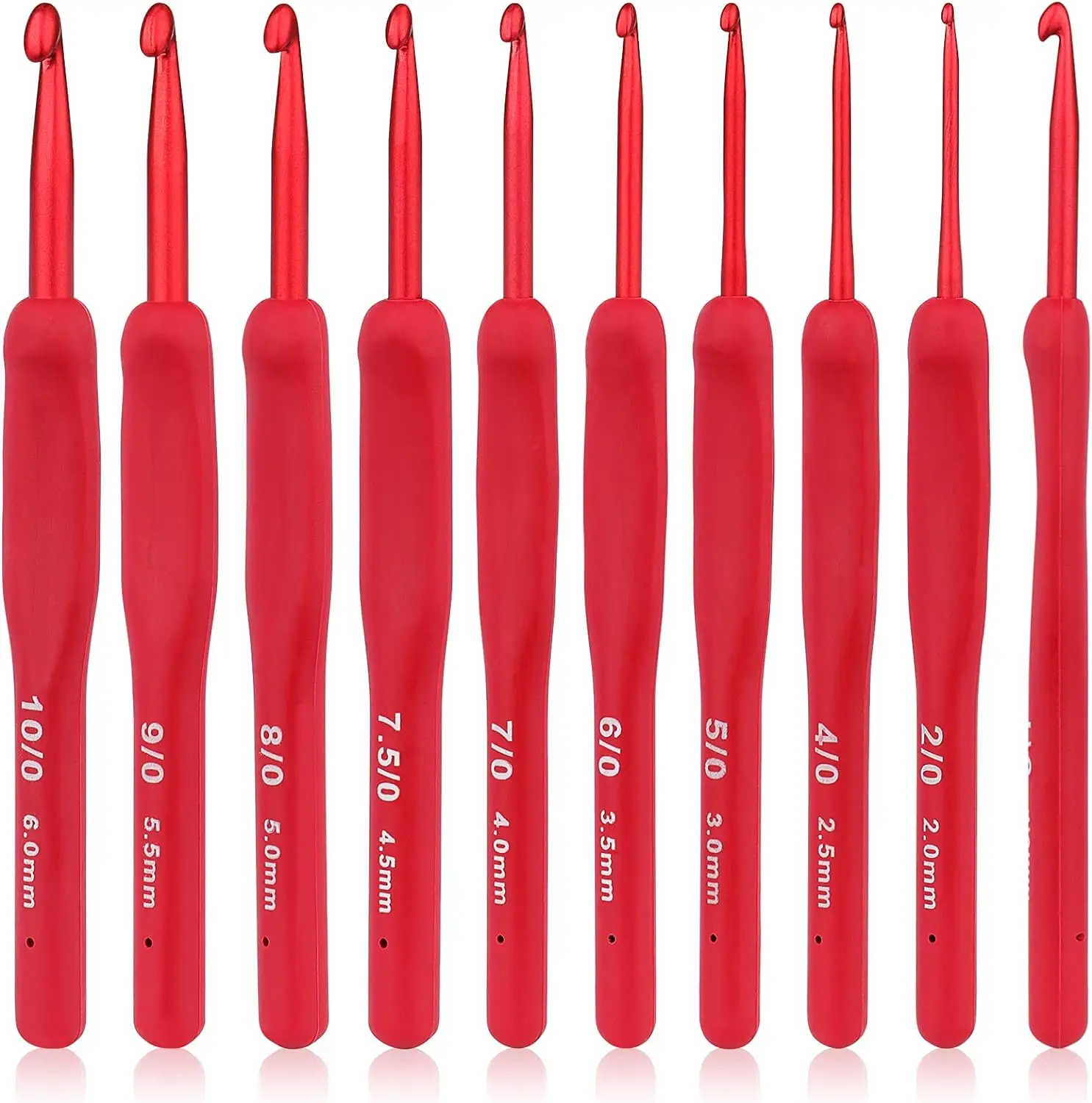 Silicone-Handle-Aluminum-Crochet-Needle-Set-Gancho-de-croch-vermelho ...