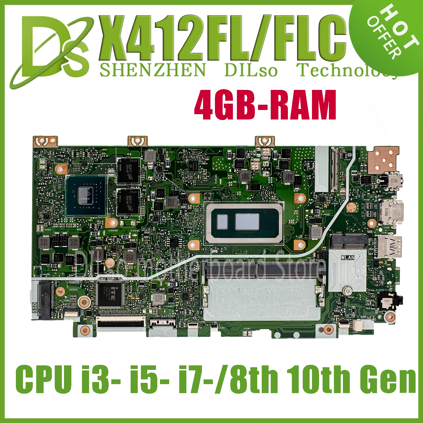 KEFU-X412FL-Laptop-Motherboard-For-Asus-Vivobook-14-X412-X412FLC-X412FA ...