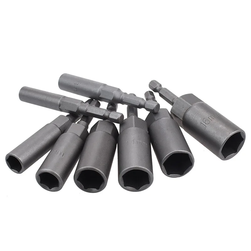 1pcs 80mm/100mm Long 1/4 Inch deepen Hex Socket Nut Driver Setter 6mm ...