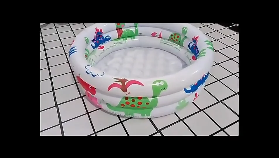 3-RING Baby Pool – 61cm x 22cm Colorful Inflatable Kiddie Pool, Round ...