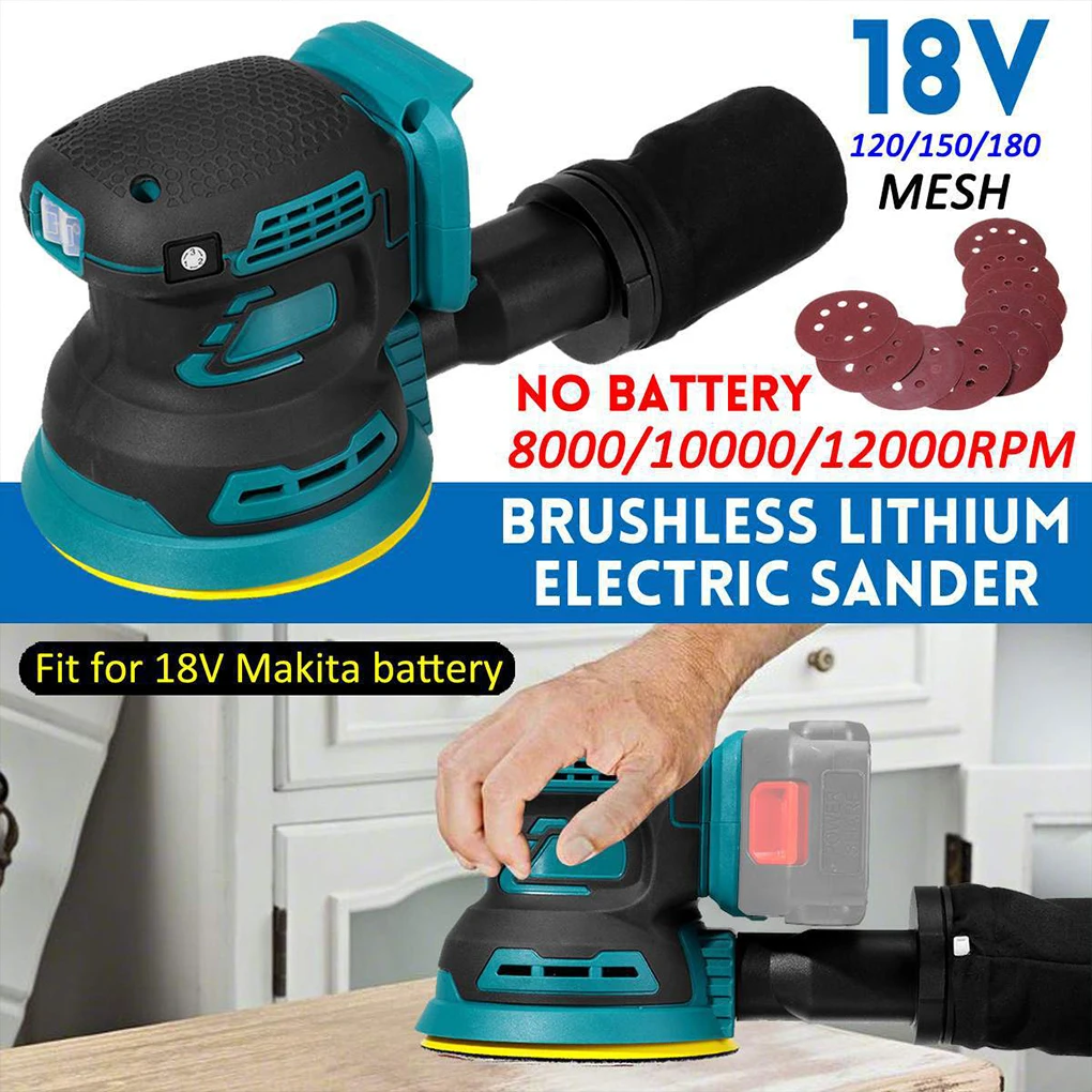 3-Speed-125mm-Brushless-Random-Orbital-Electric-Sander-Wood-Grinder-For ...