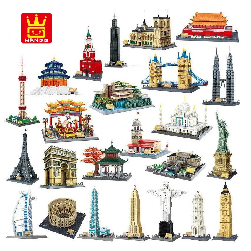 Wange-Blocks-World-Architecture-Building-Bricks-Castle-Villa-House-Big ...