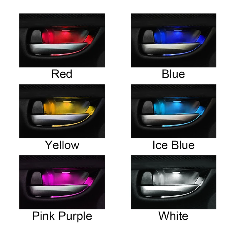 4Pcs-Armrest-Interior-Door-Handle-Lighting-Car-Styling-LED-Car-Inner ...