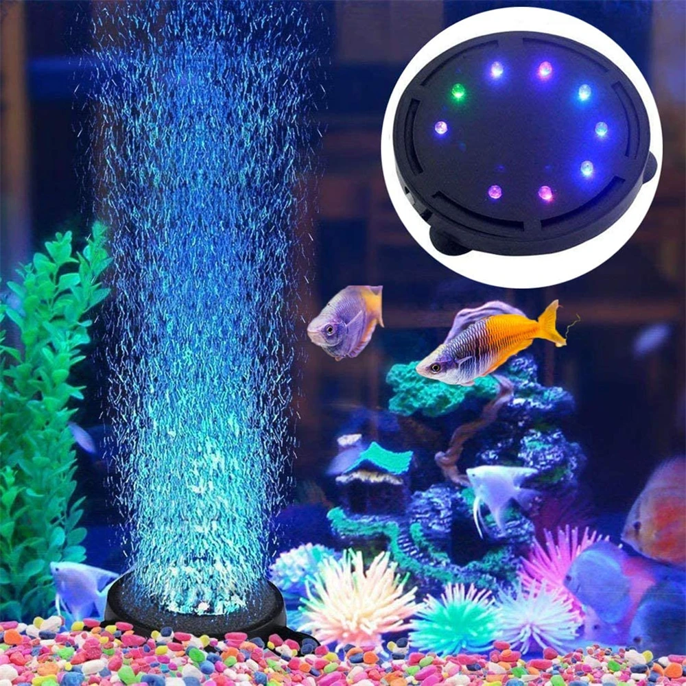 LED-Aquarium-Fish-Tank-Lamp-RGB-Underwater-Air-Bubble-Light-9LEDs ...