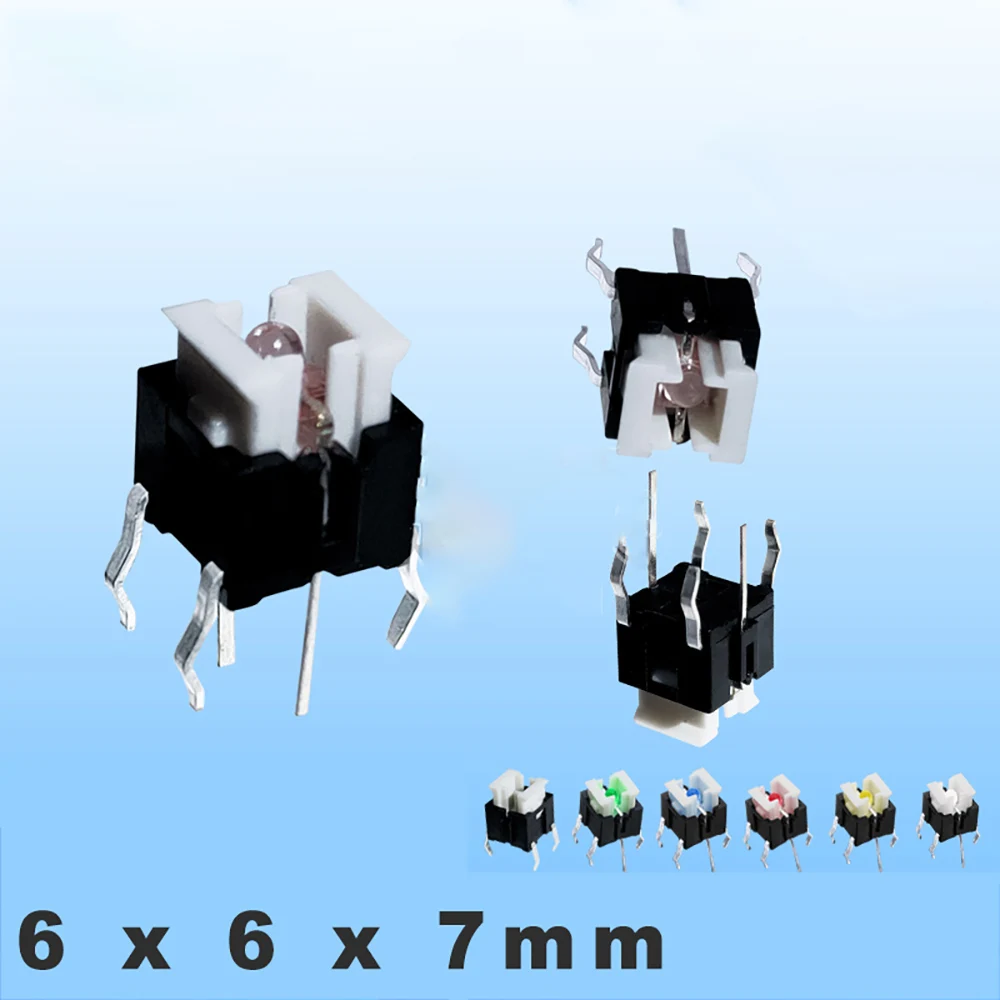 LED-Illuminated-Switch-Momentary-Push-Button-Tactile-SPST-Micro-PCB-6-x ...