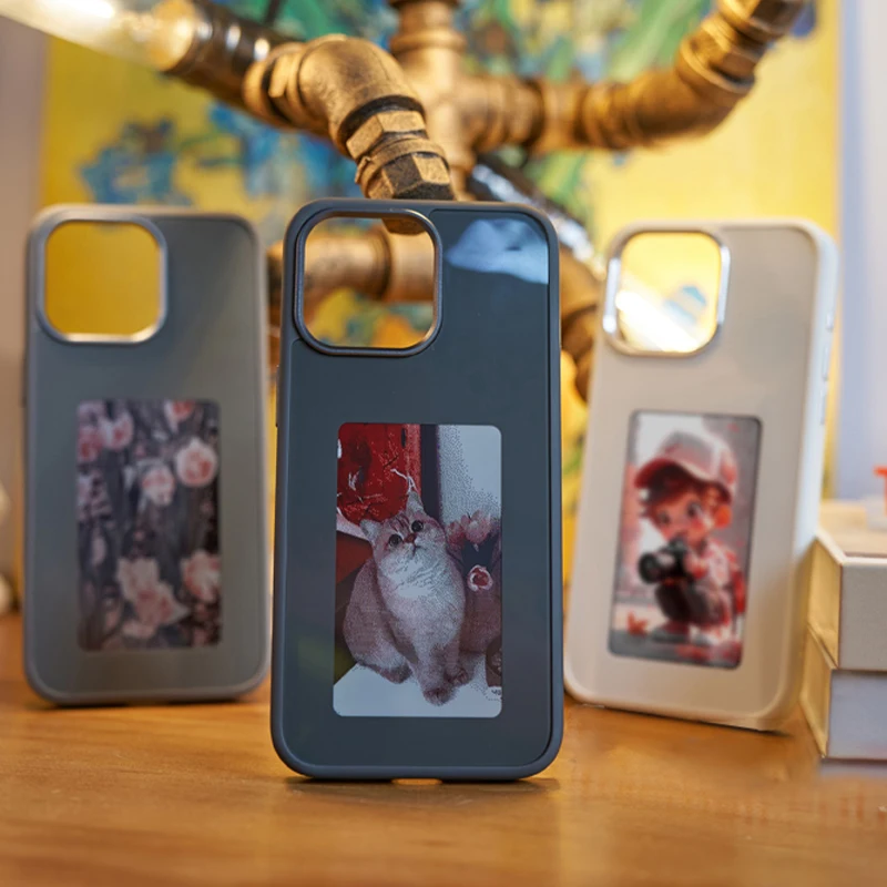 Smart-Eink-Screen-Phone-Cases-for-IPhone-15-14-13-12-Pro-Max-DIY ...