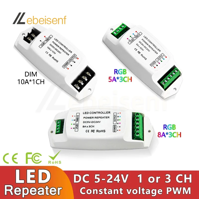 Constant-Voltage-PWM-Dimming-Signal-Amplifier-LED-Repeater-Extender-DC5 ...