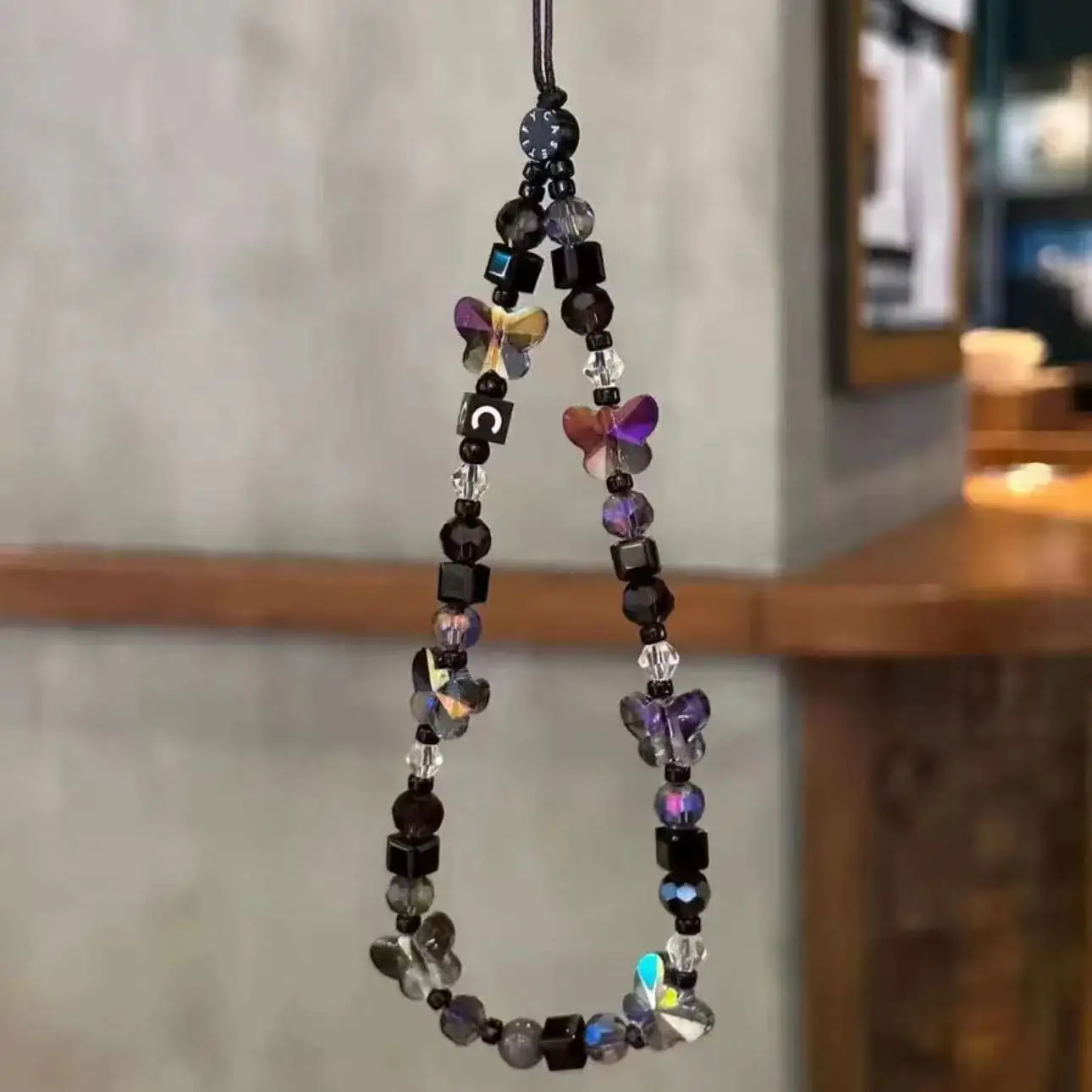 CASE-Night-Butterfly-Phone-Chain-Beaded-charm-Jewelry-Cute-Hanging-Rope ...