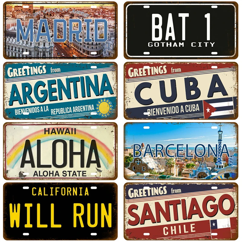 Famous-City-France-Russia-Spain-Metal-Sign-Landmark-Plate-Plaque ...