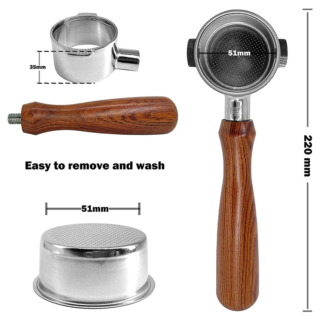 Portafiltro-de-caf-sin-fondo-de-51mm-Compatible-con-m-quina-de-Espresso ...