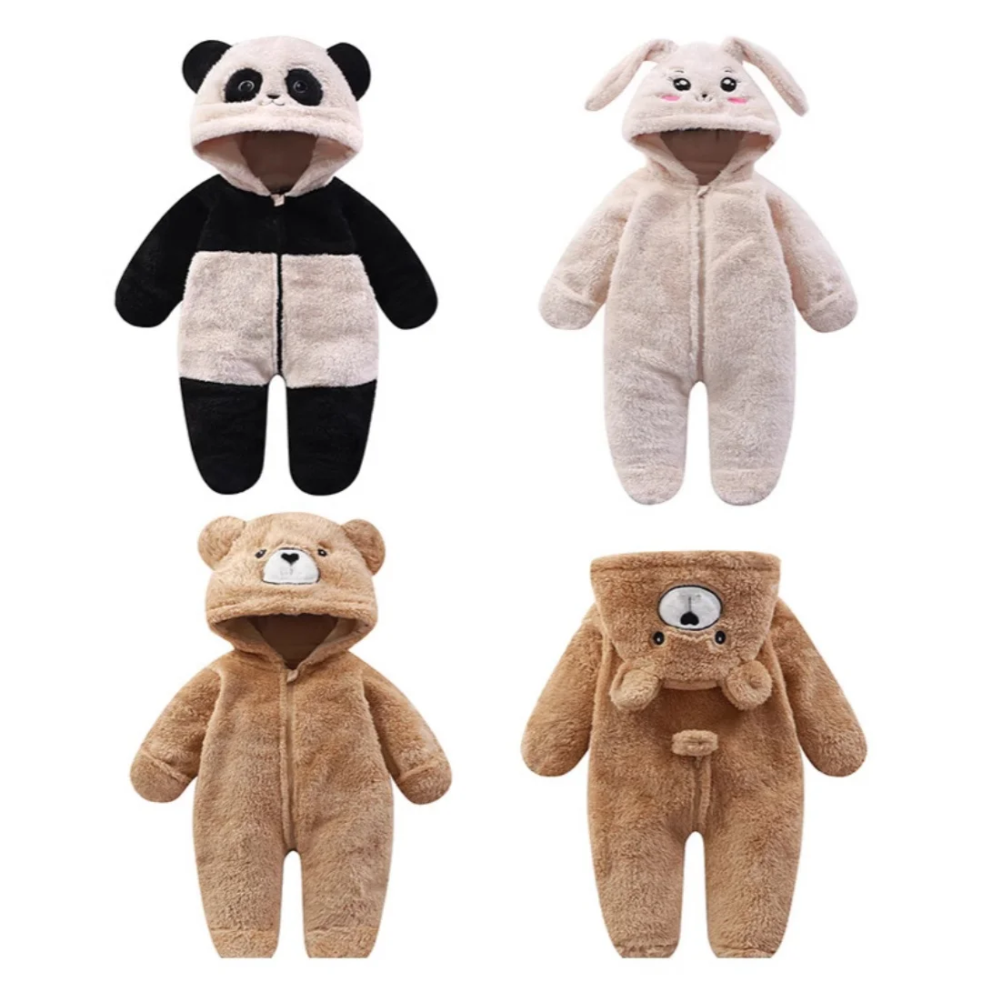 2026 Girl Boy Clothes Warm Fluffy Romper 0-12M Newborn Baby Bodysuit ...