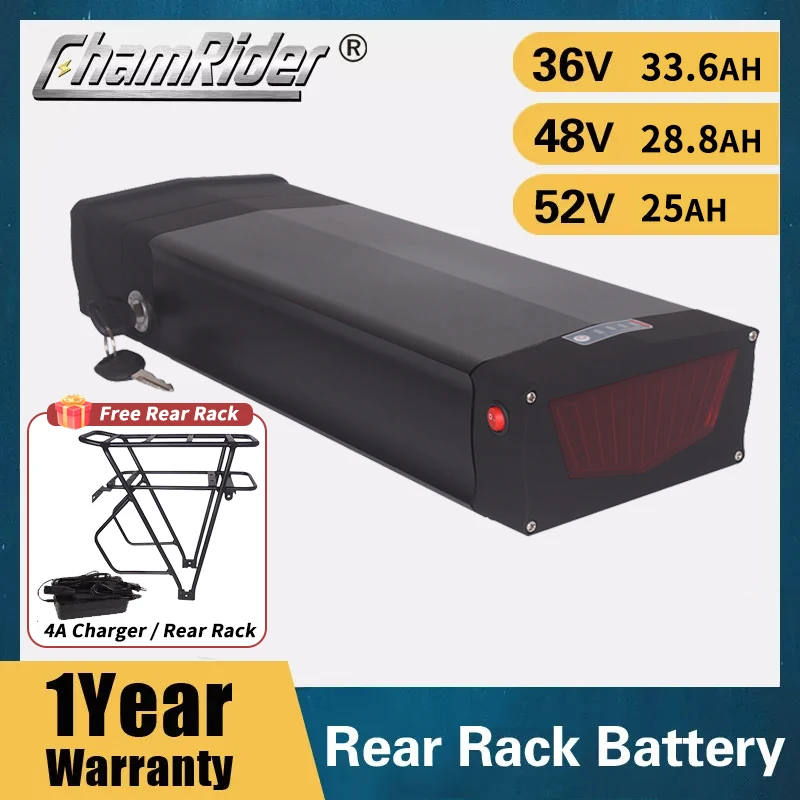 ChamRider-48V-Rear-Rack-Battery-36V-Ebike-52V-Lithium-Powerful-Electric ...