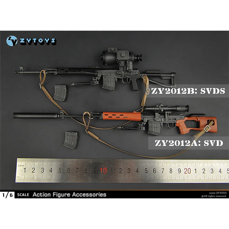 ZY2012 1/6 Scale Mini Dragunov SVD Sniper Rifle Gun Weapon Model Toy ...