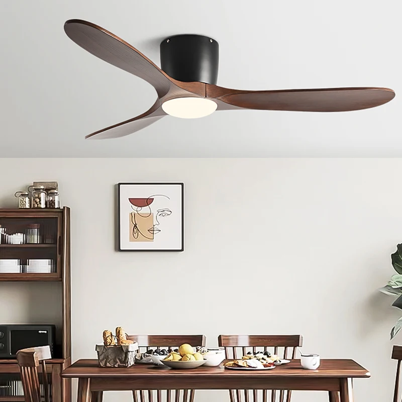 52-Inch-Low-Floor-Fan-Lights-Wood-Blade-Indoor-Restaurant-Ceiling-Fan ...