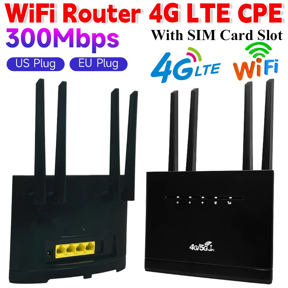 WIFI-Router-4G-SIM-Card-300Mbps-Wireless-Modem-WiFi-Router-with-SIM ...