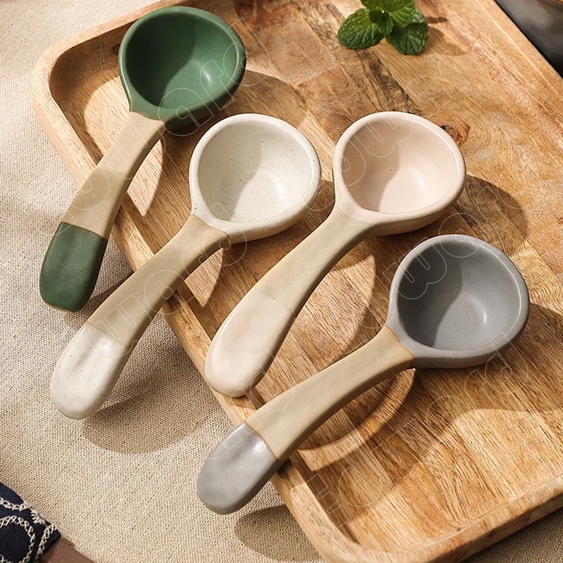 Dinner-Plate-Retro-Style-Spoon-Ceramic-Spoons-Coffee-Cup-Mug-Spoons ...