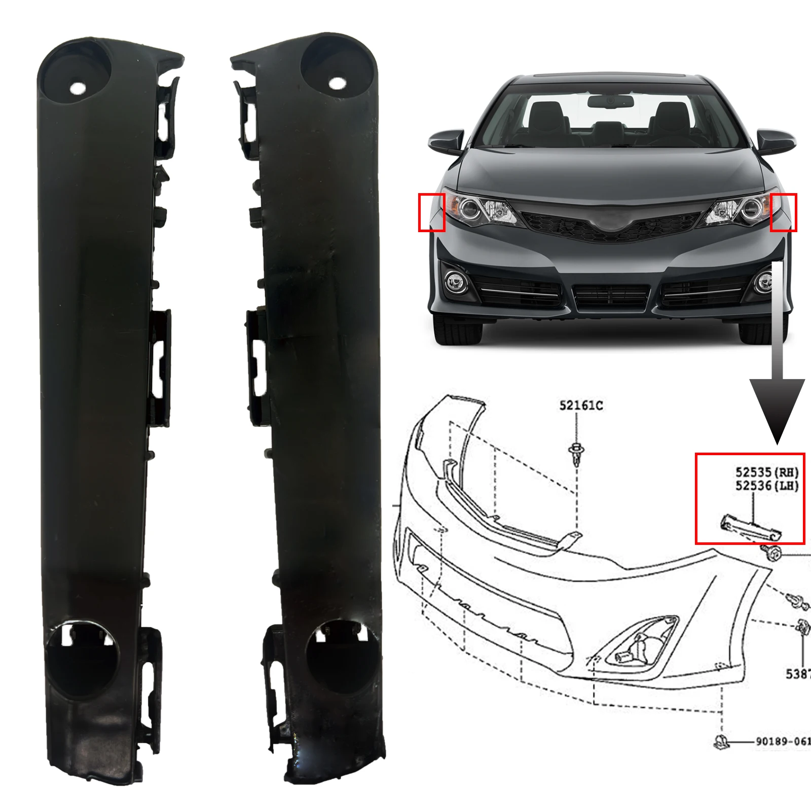 5253606120-5253606130-1-Pair-Front-Left-Right-Bumper-Guide-Mount ...