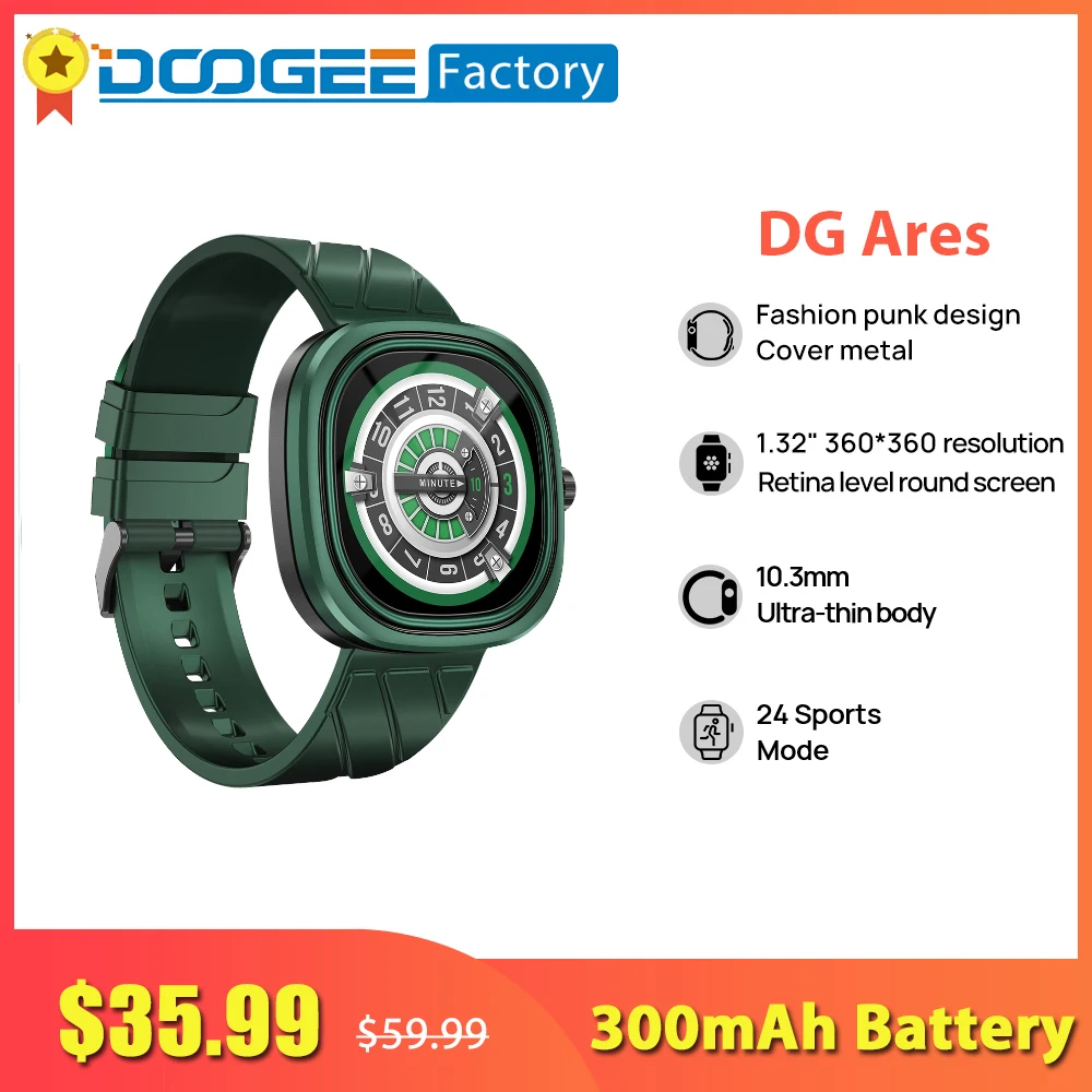 DOOGEE-Ares-Fashion-Punk-Design-Clock-Watch-1-32-retina-level-Round ...