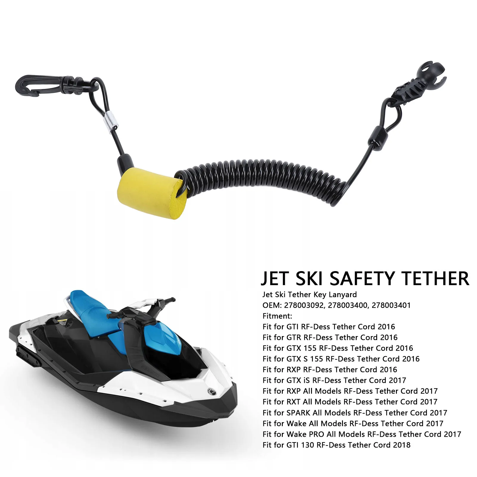 Jet Ski Tether Key Lanyard Elastic Rope 278003092 Anti Theft Learning ...