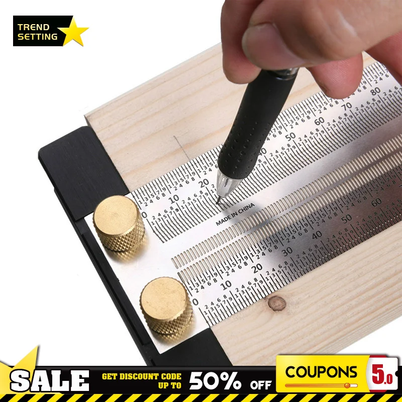 Stainless Steel High-Precision Scale Ruler T-Type Hole Ruler ...